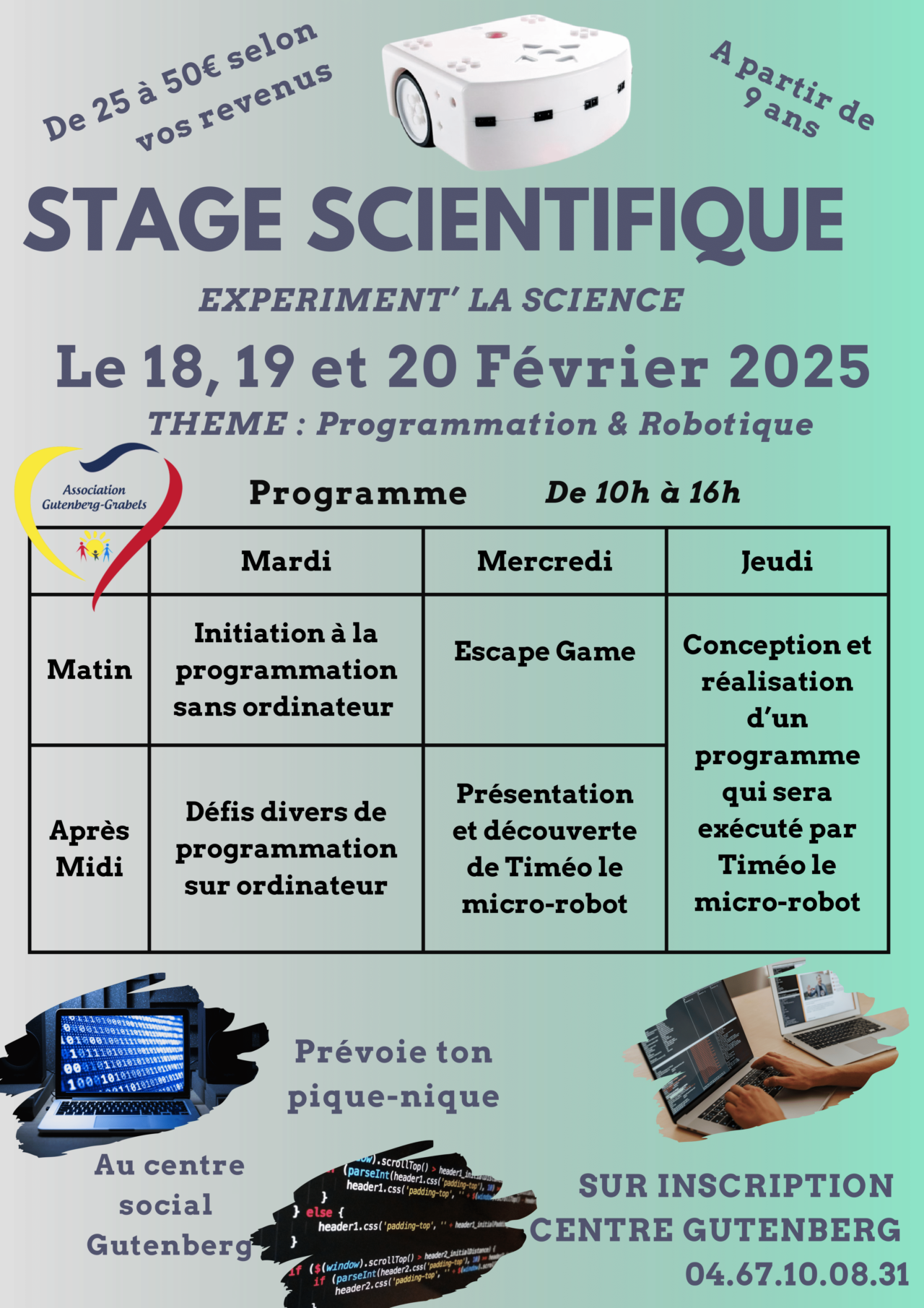 Stage scientifique : Programmation et robotique | Centre socioculturel ...